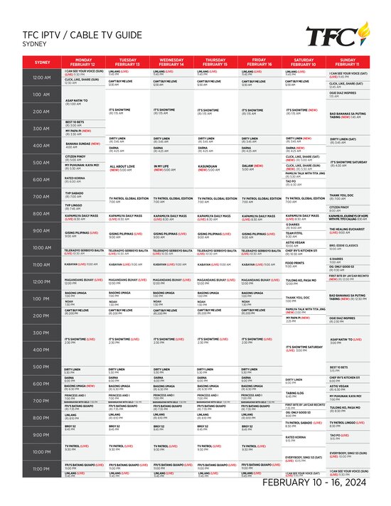 IPTV/Cable TV Guide | myTFC