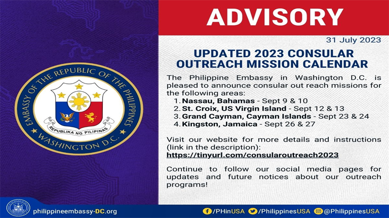 UPDATED 2023 CONSULAR OUTREACH MISSION CALENDAR | myTFC
